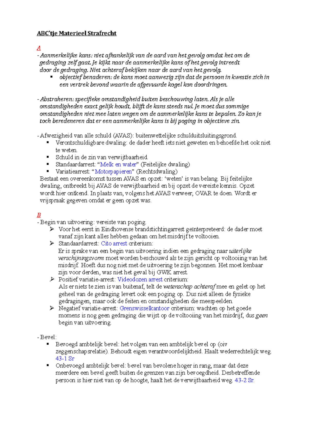Abc’Tje Materieel Strafrecht - ABC’tje Materieel Strafrecht A ...