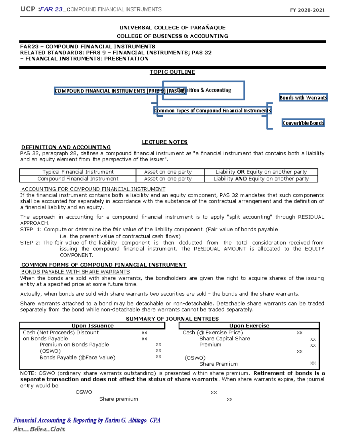 Far 23 ajshkajdkhajshgjakdjjsa - UCP : FAR 23 _C OMPOUND FINANCIAL ...