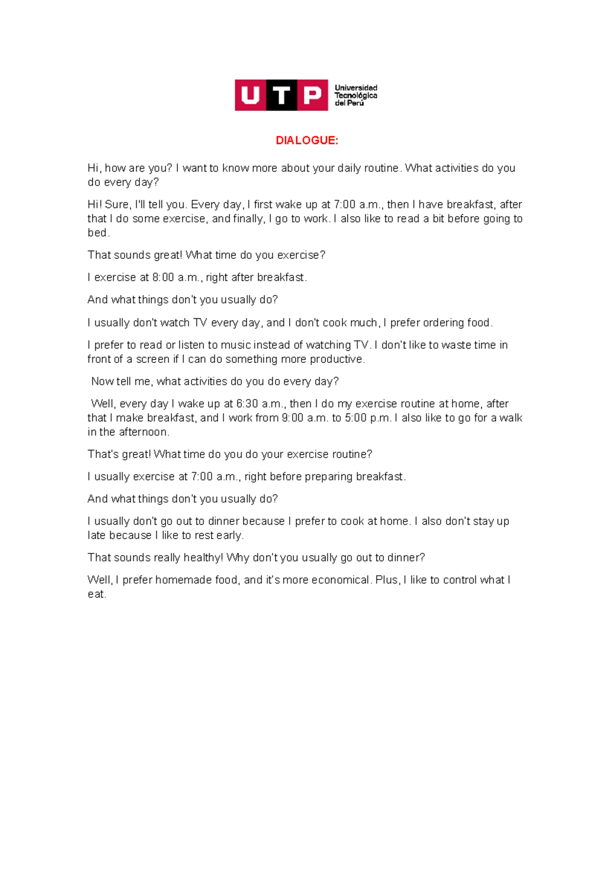 TASK 13 - grupal - DIALOGUE: Hi, how are you? I want to know more about ...