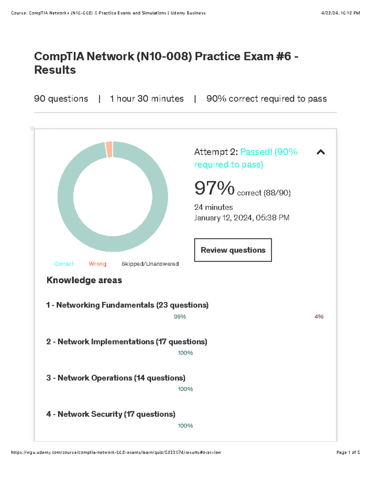JDion Practice Test - Course: CompTIA Network+ (N10-008) 6 Practice ...