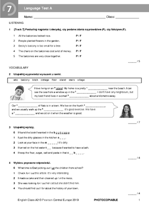 EC A2 Tests - Language Test 7C - LISTENING 1 [Track 7] Posłuchaj ...