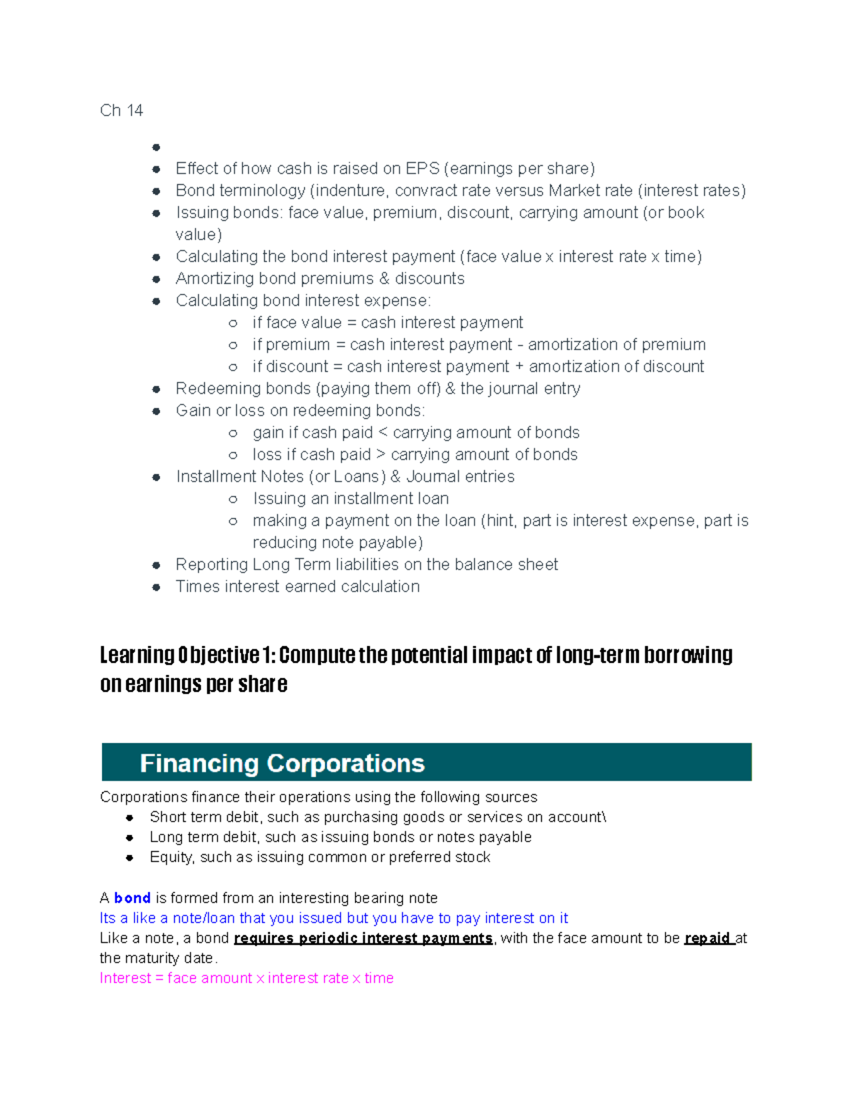 CH 14 - Google Docs - Practice Problems with notes, screenshots of ...