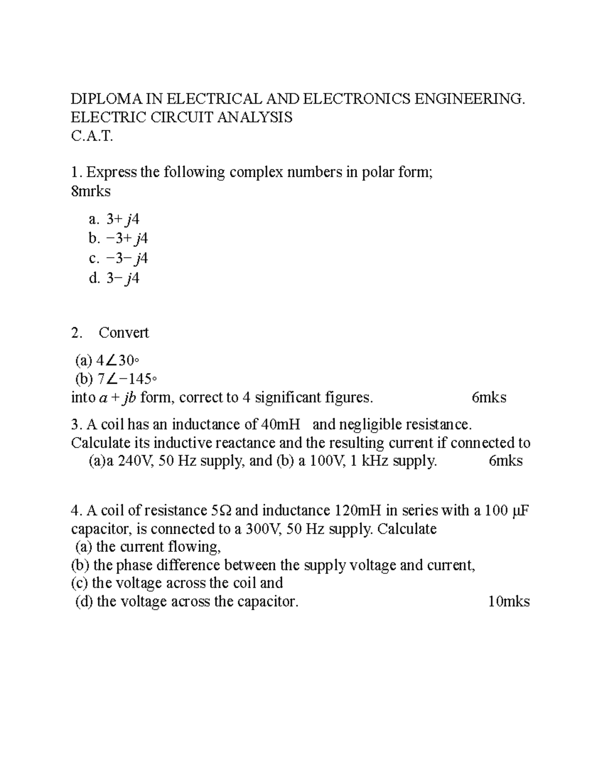 CAT ECA 2 - practical - computer science - Studocu