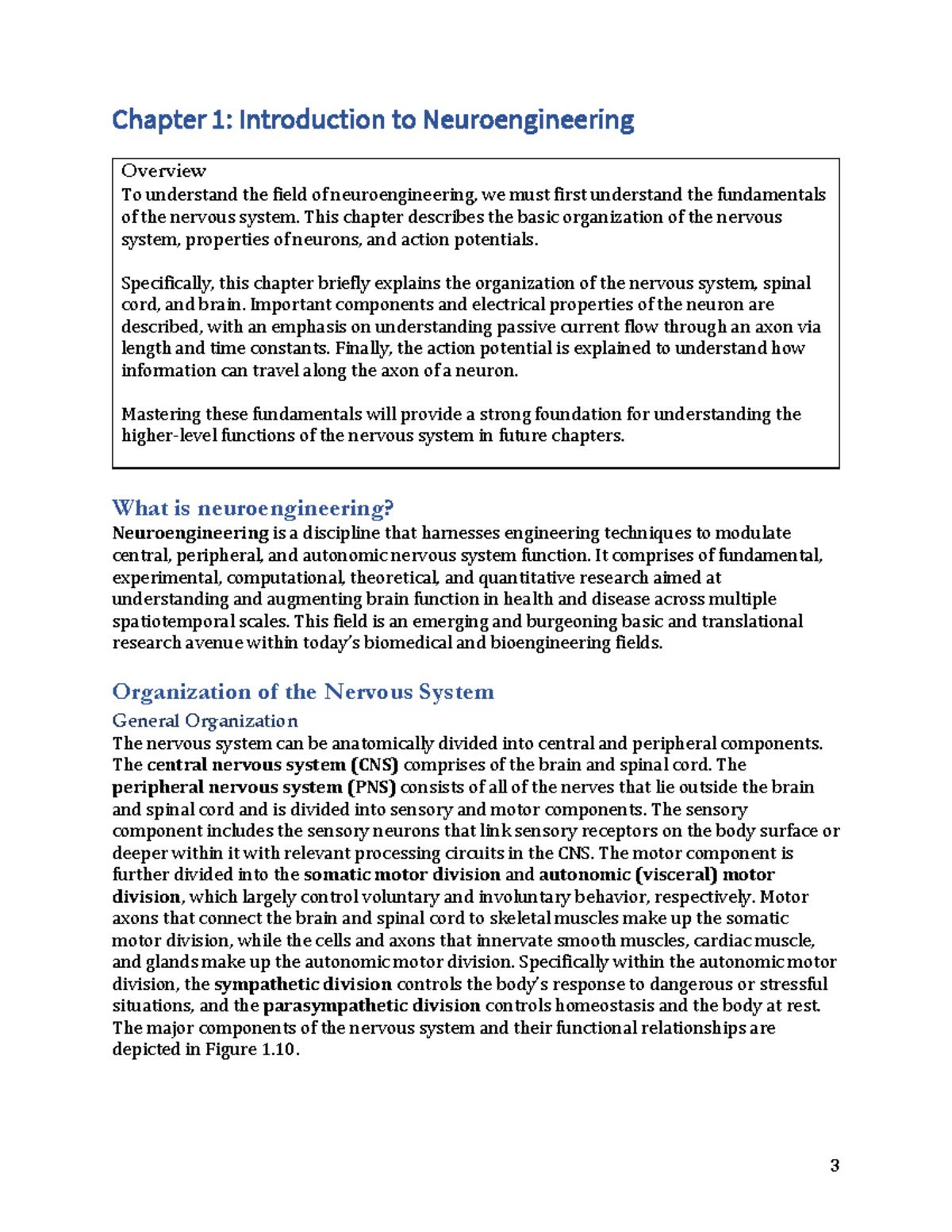 Chapter 1- Introduction to Neuroengineering - Chapter 1 : Introduction ...