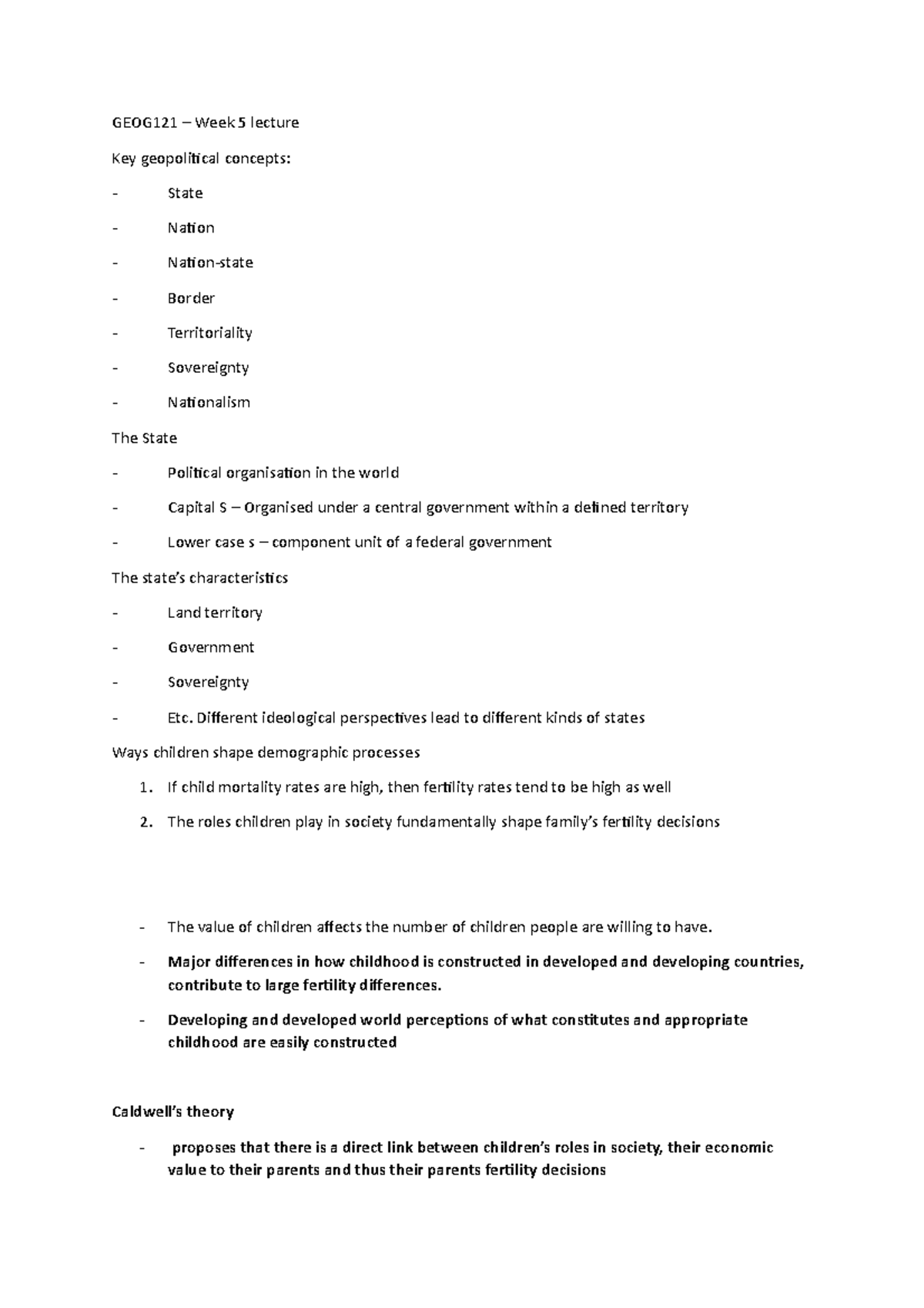 Week 8 ^LL0 9 geog221 - mmmm - GEOG121 – Week 5 lecture Key ...