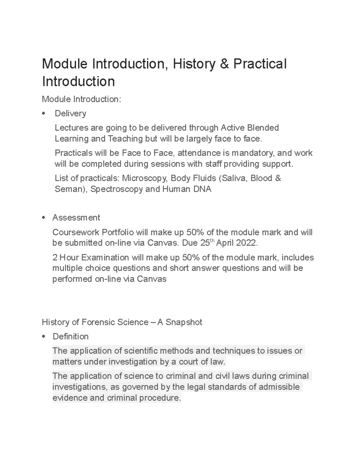 Module Introduction History And Microscopy Practical Introduction Module Introduction