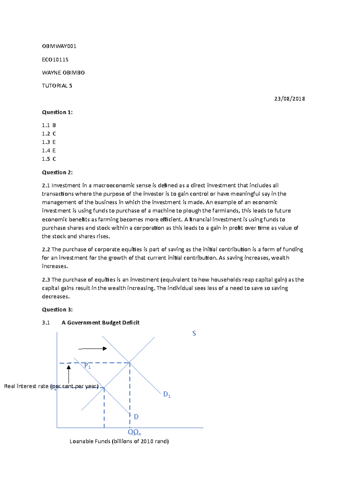 Obmway 001 - Tutorial 5 - OBMWAY001 ECO1011S WAYNE OBIMBO TUTORIAL 5 23 ...