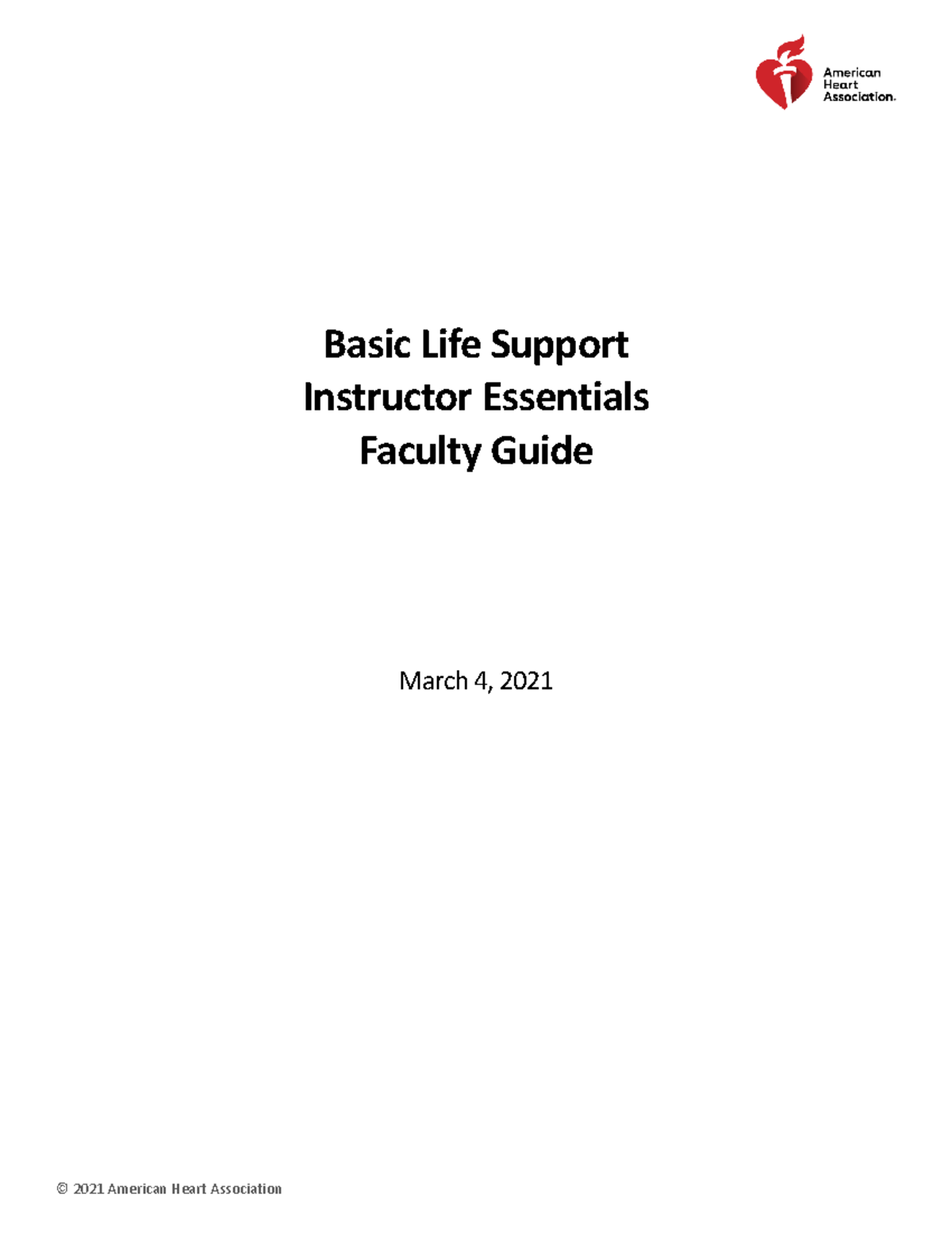 BLS Instructor Essentials Faculty Guide - - Studocu