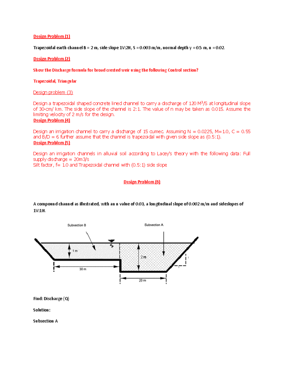 Example assignment - water supply water treatment - Design Problem (1 ...