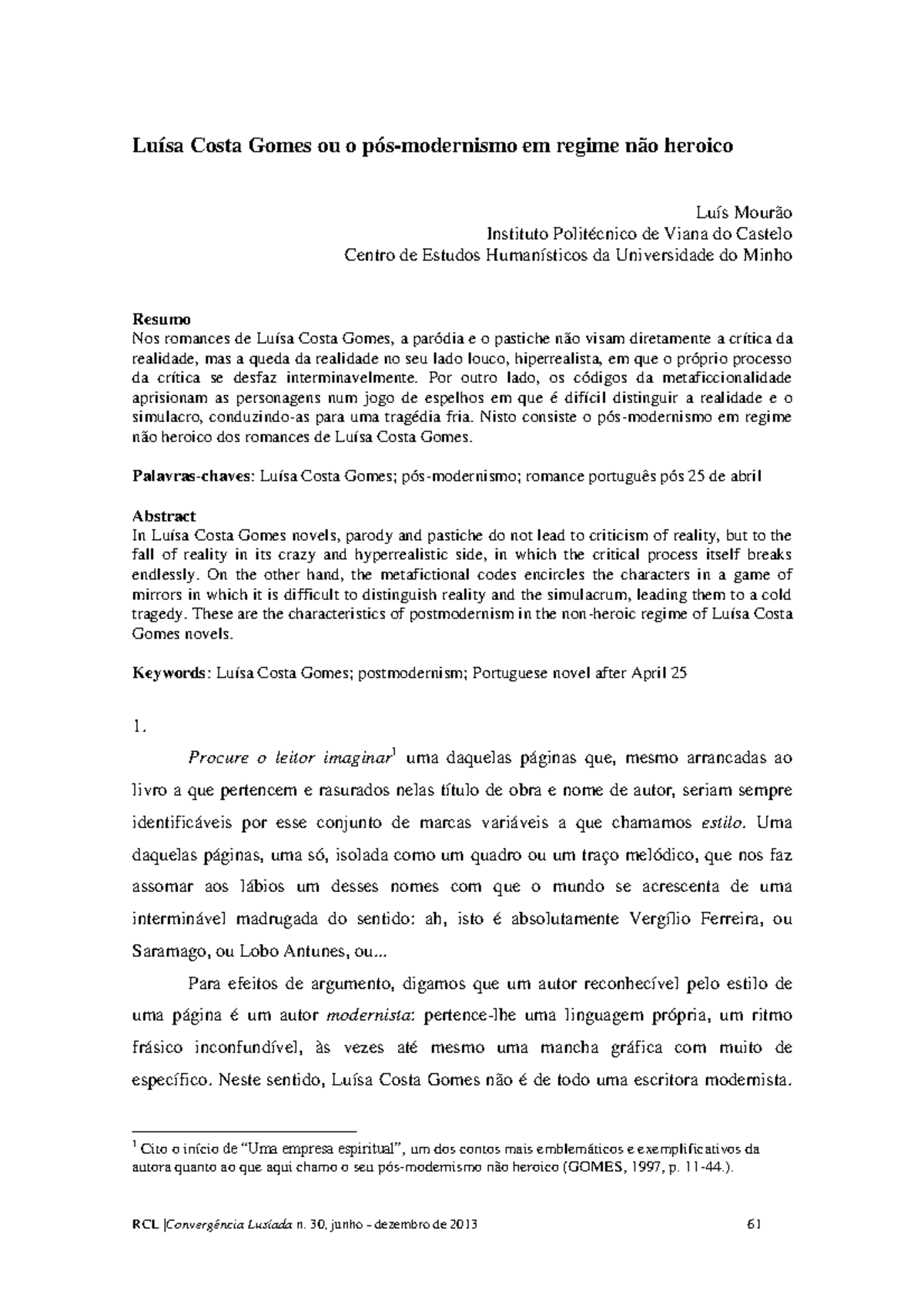 115-Texto do artigo-361-1-10-2017 0620 - Luísa Costa Gomes ou o pós-modernismo em regime não ...