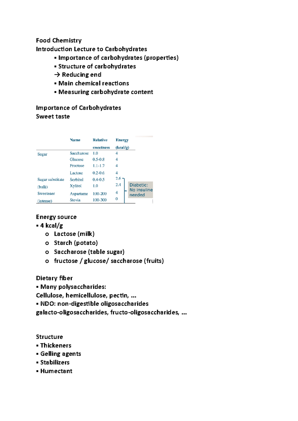 Food Chemistry - Introduction Lectures - Food Chemistry Introduction ...