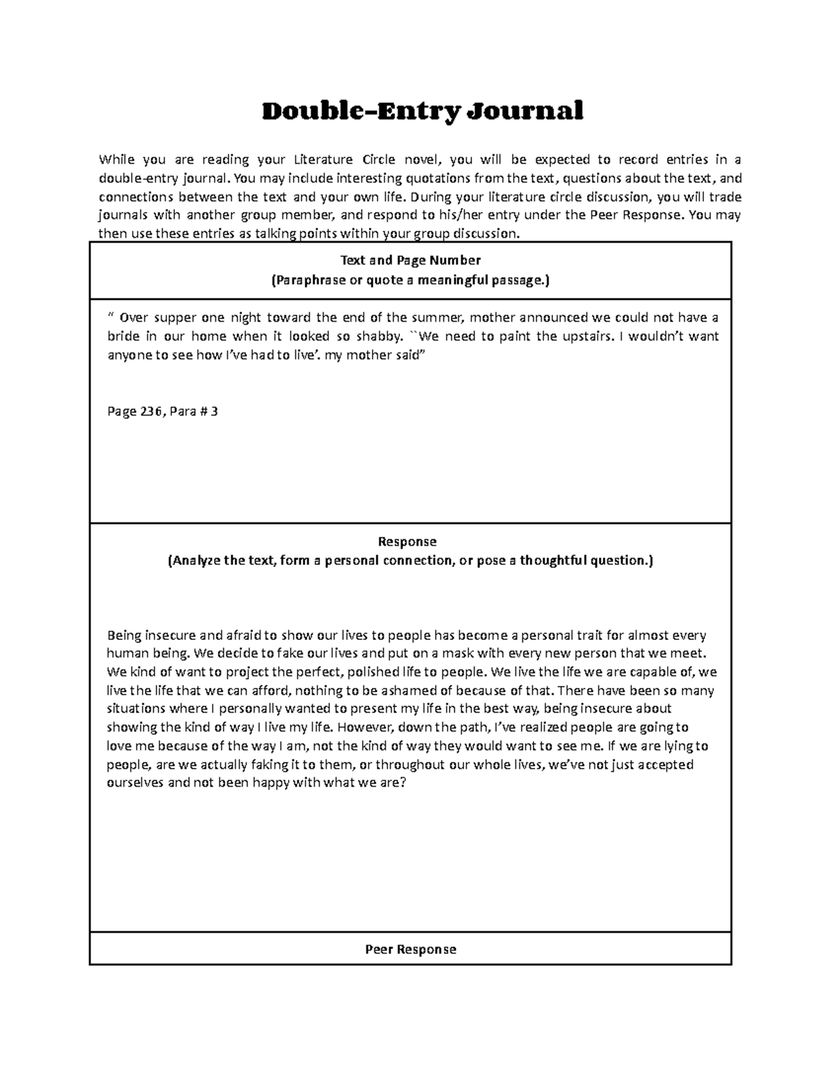 Double-Entry Journal - 10 - Double-Entry Journal While you are reading ...