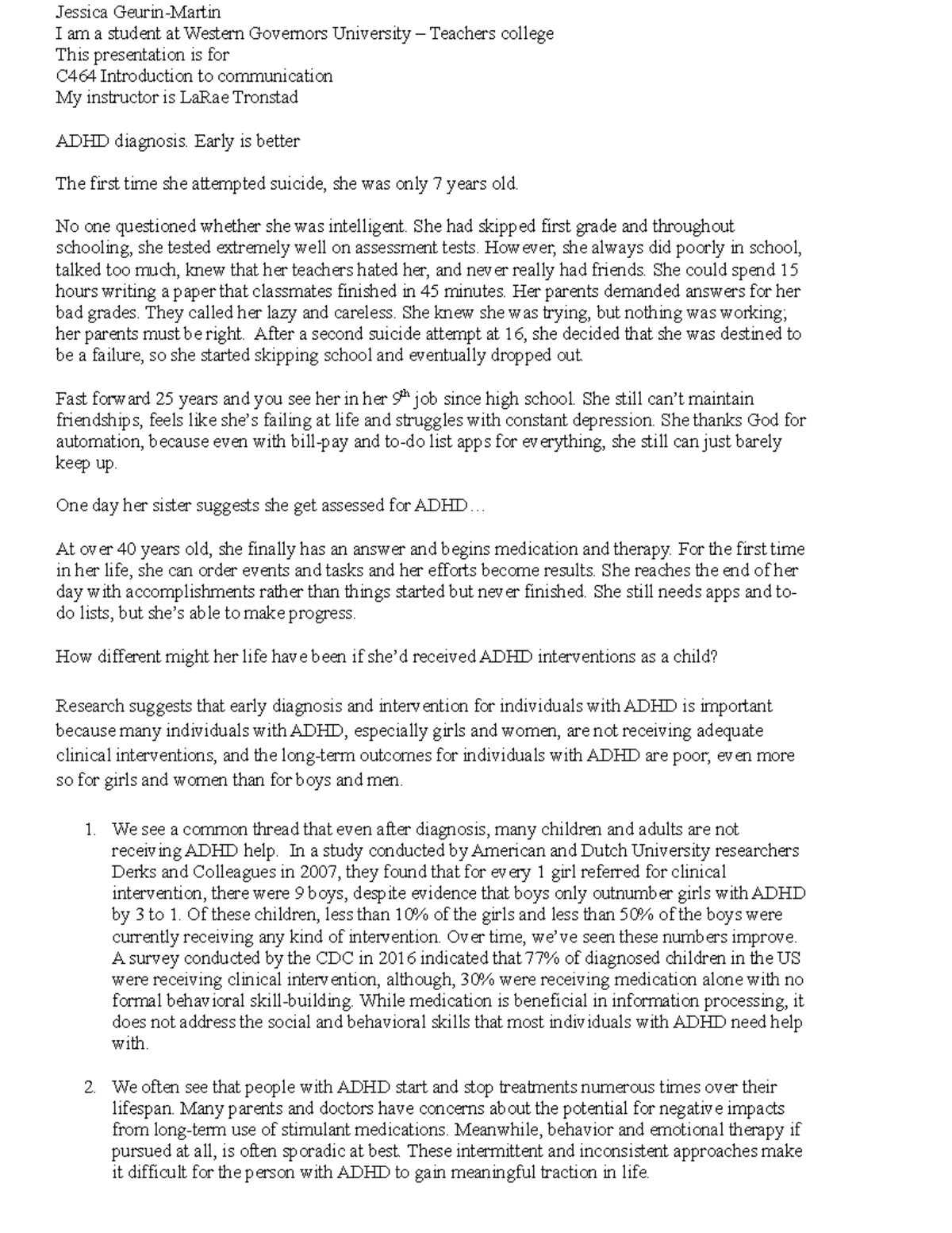 c- 464: speech script for communications video - Jessica Geurin-Martin ...