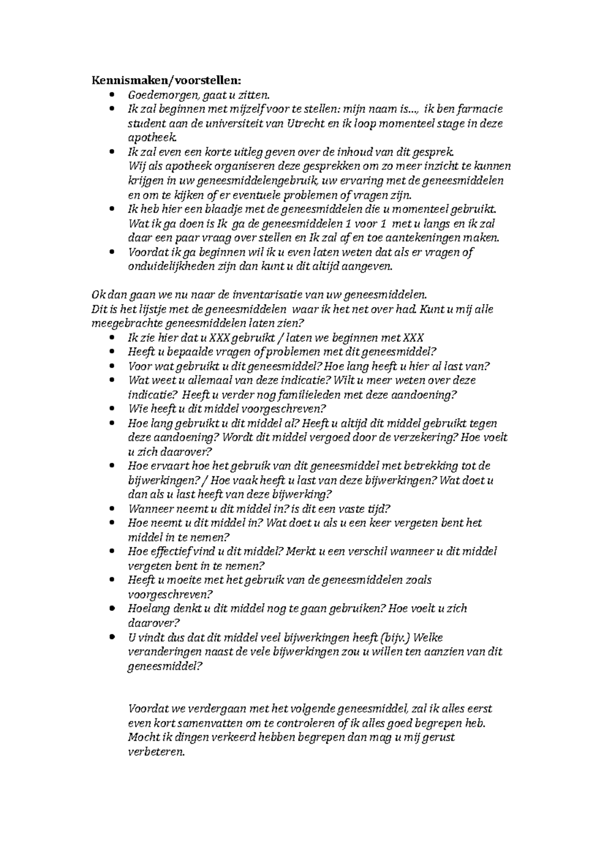 Interviewtoets - Kennismaken/voorstellen: Goedemorgen, gaat u zitten ...