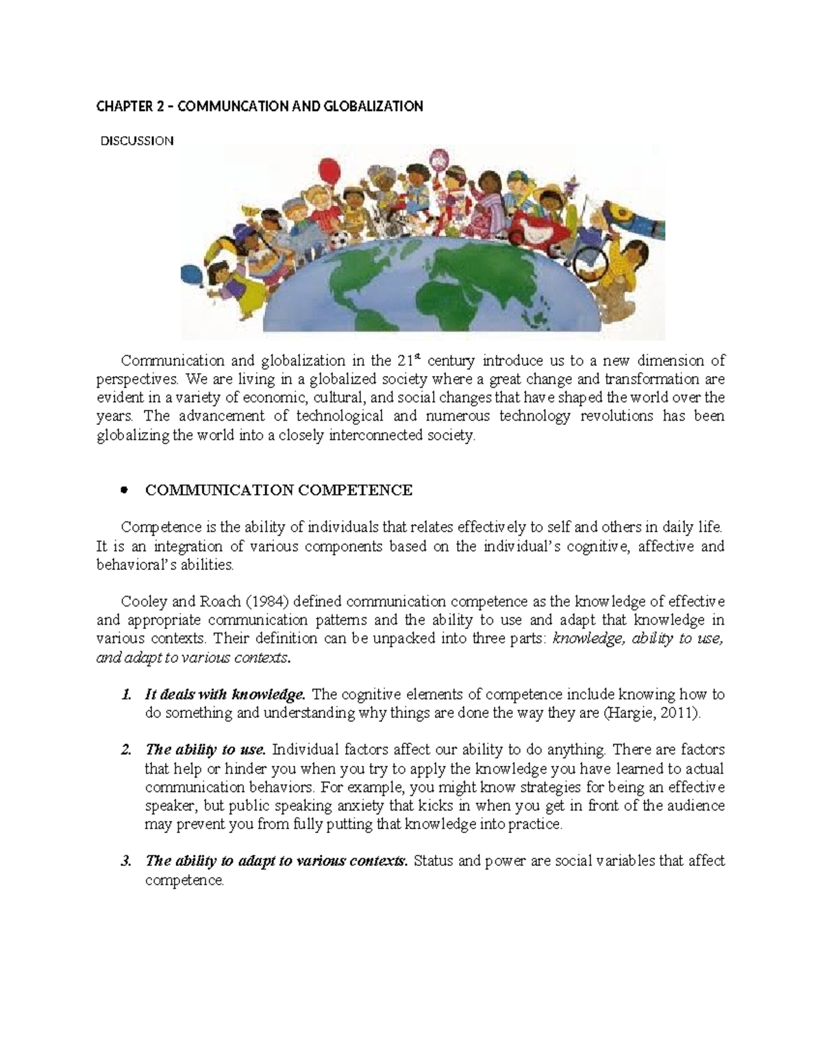Chapter 2 Purposive Com 1 - CHAPTER 2 – COMMUNCATION AND GLOBALIZATION ...