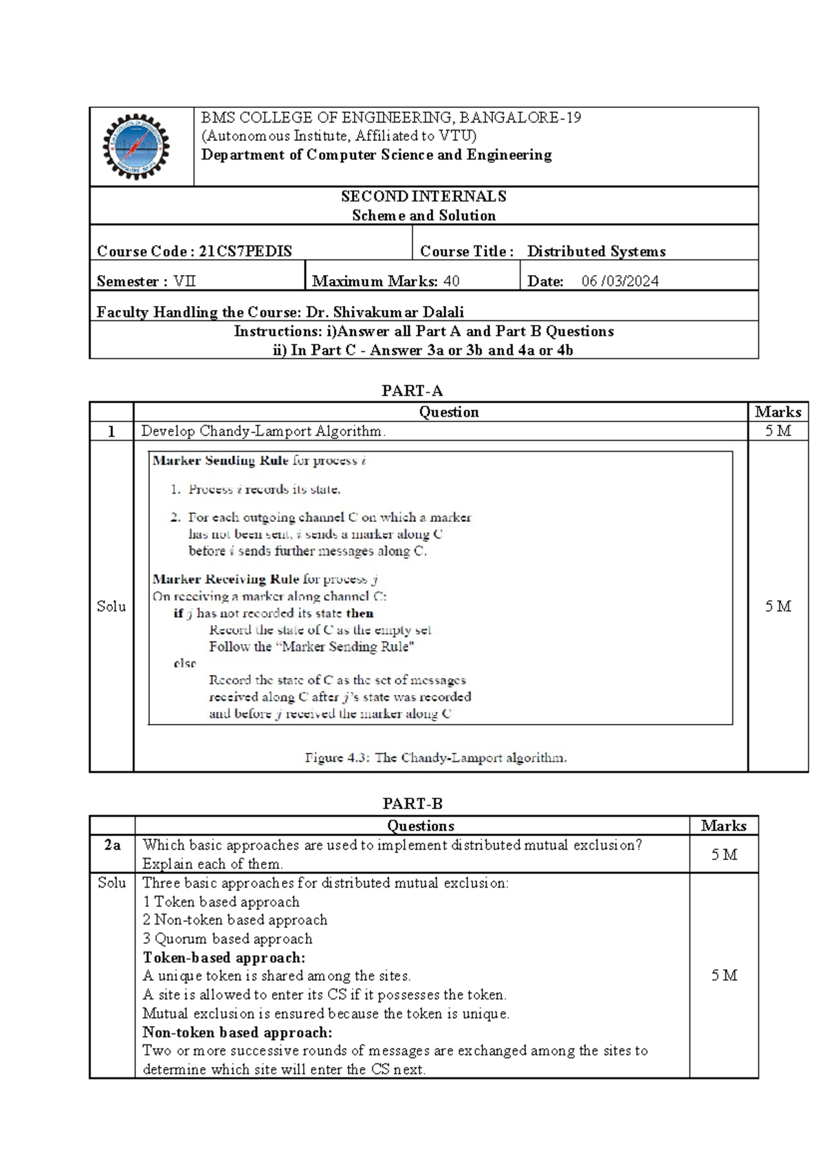 DS T2 Scheme SKD - Question paper - PART-A Question Marks 1 Develop ...