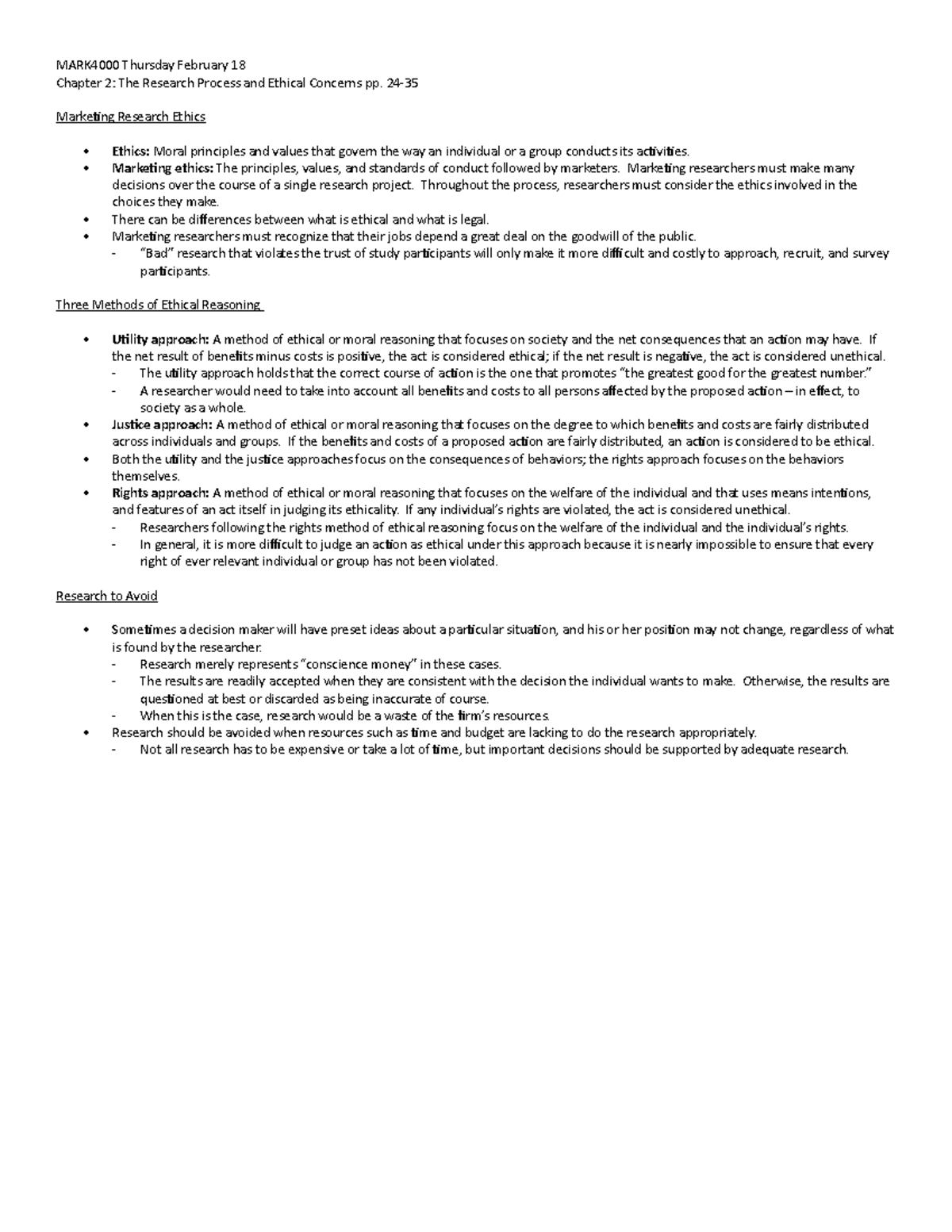 Chapter 2 Summary: The Research Process and Ethical Concerns ...