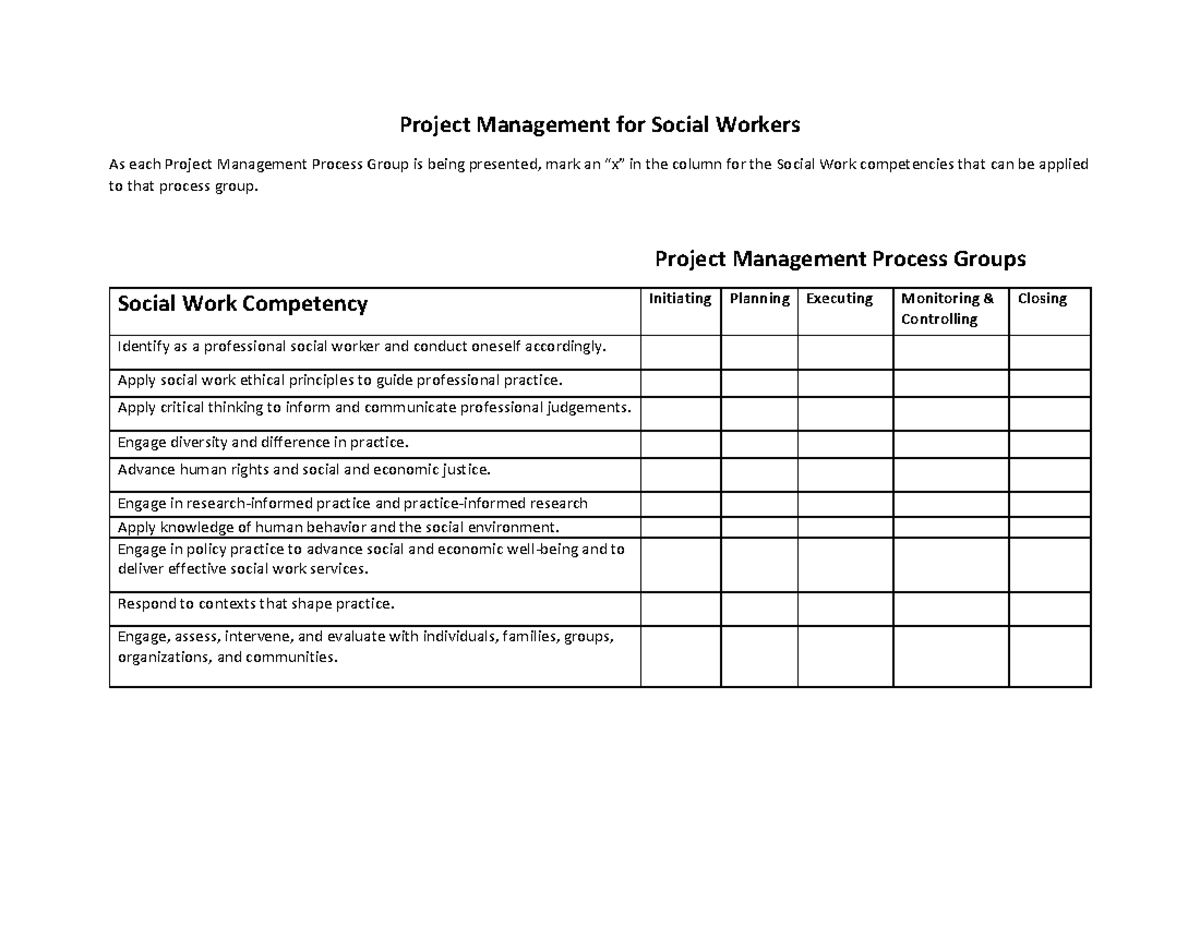 Project management for sw handout - Project Management for Social ...