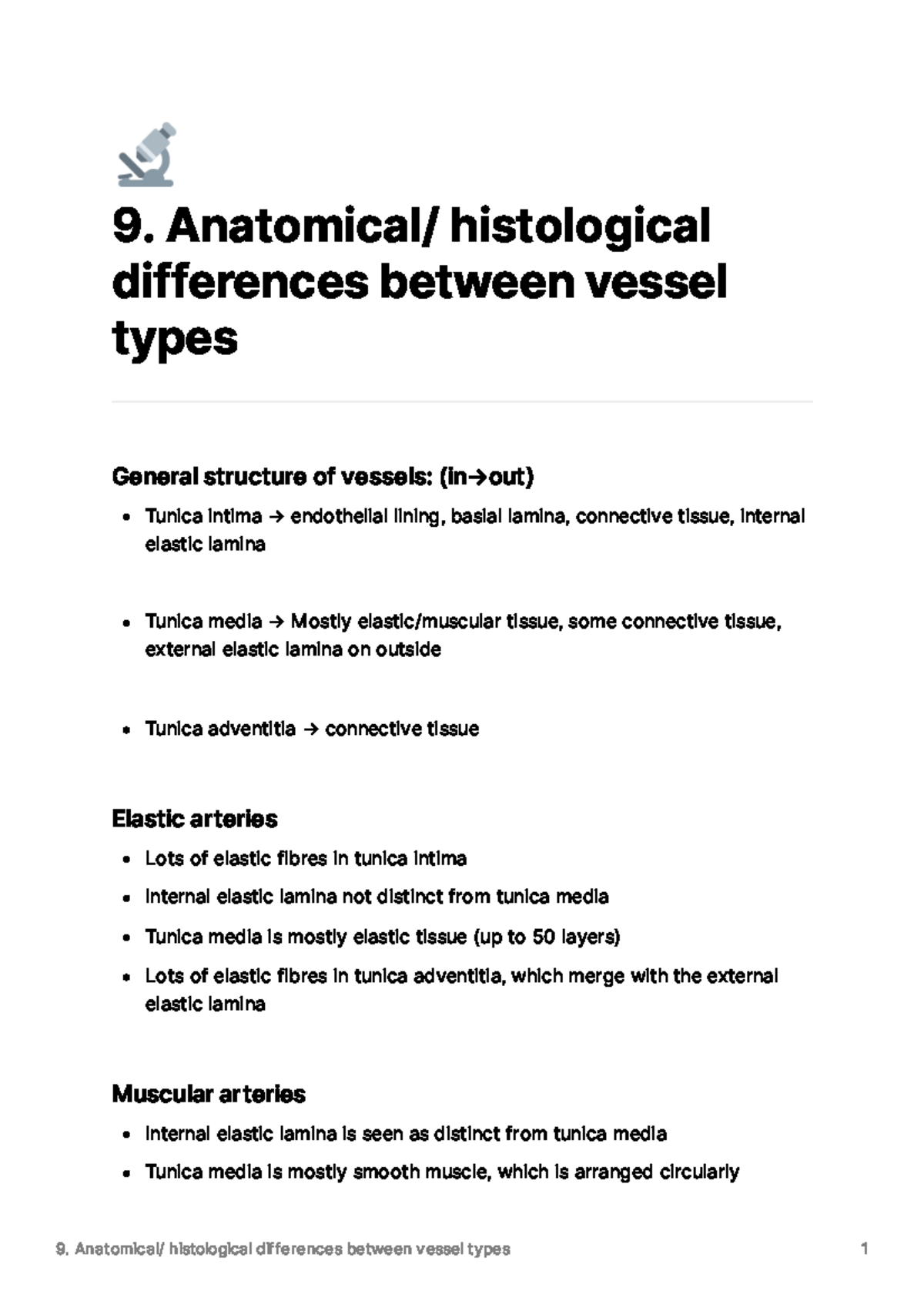 Histology of vessels - Anatomical/ histological differences between ...
