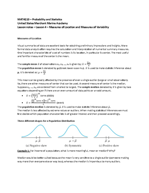 Definitions and rules for Prob and Stats - Probs and Stats Definition 1 ...