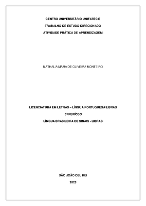 APA Nathalia - TDAH - CENTRO UNIVERSITÁRIO UNIFATECIE TRABALHO DE ...