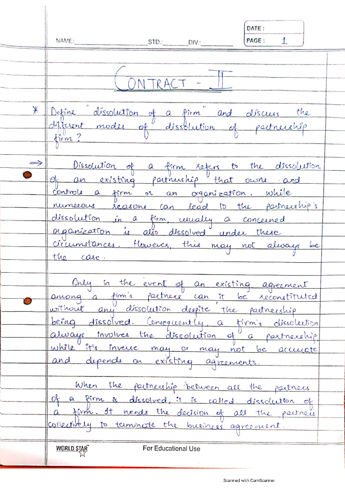 Contract - II - Notes - Bachelor of Legislative Law - Studocu