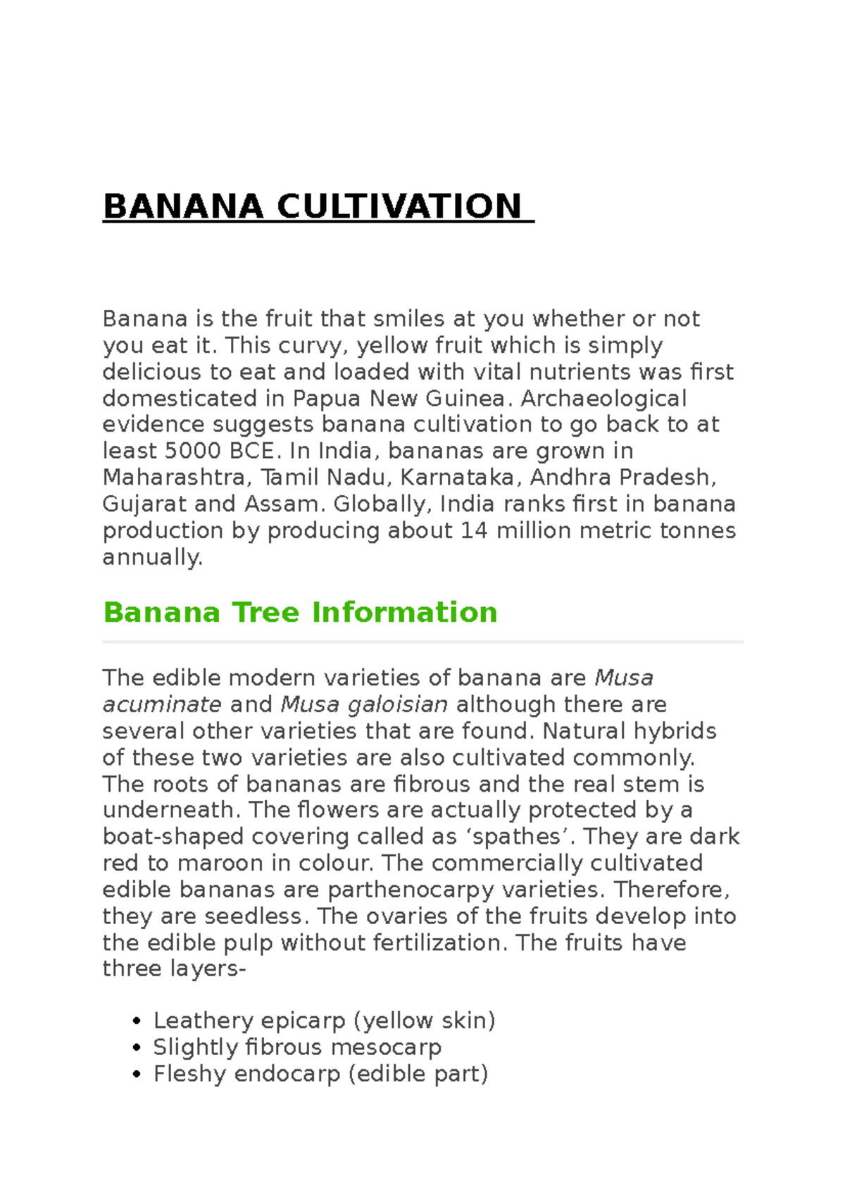 Banana Cultivation Practices - Banana Cultivation Practices: Start a ...