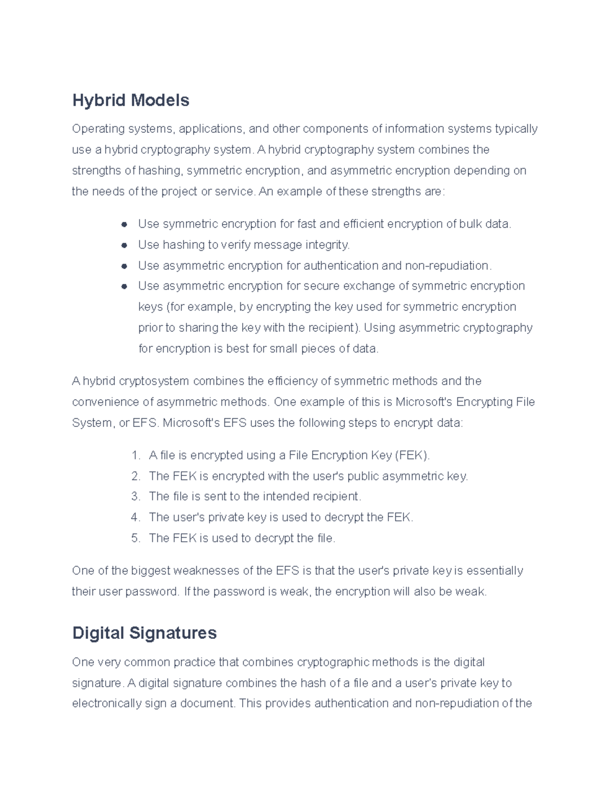 7 2 5 Cryptographic Implementation Facts Hybrid Models Operating Systems Applications And
