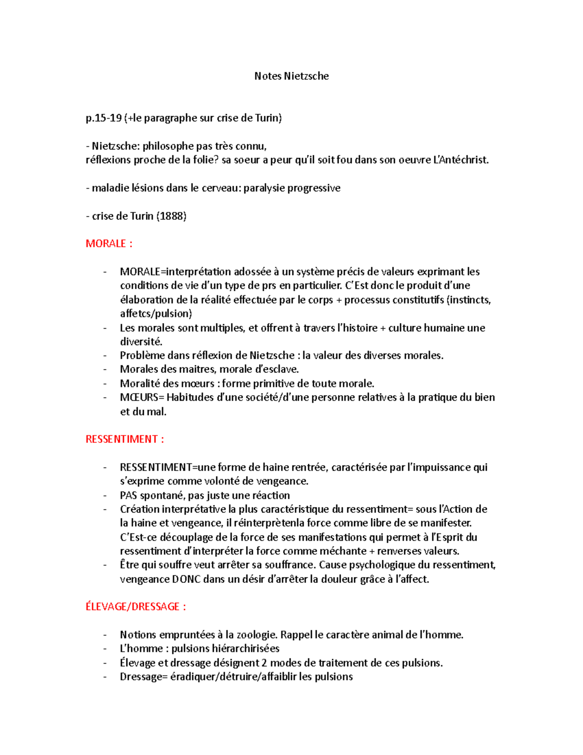 Notes perso Nietzsche - Notes Nietzsche p-19 (+le paragraphe sur crise ...