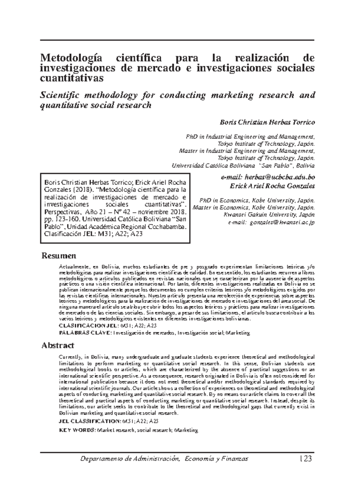 Inv de emrcado en el ambito del neuromark - Metodología científica para ...