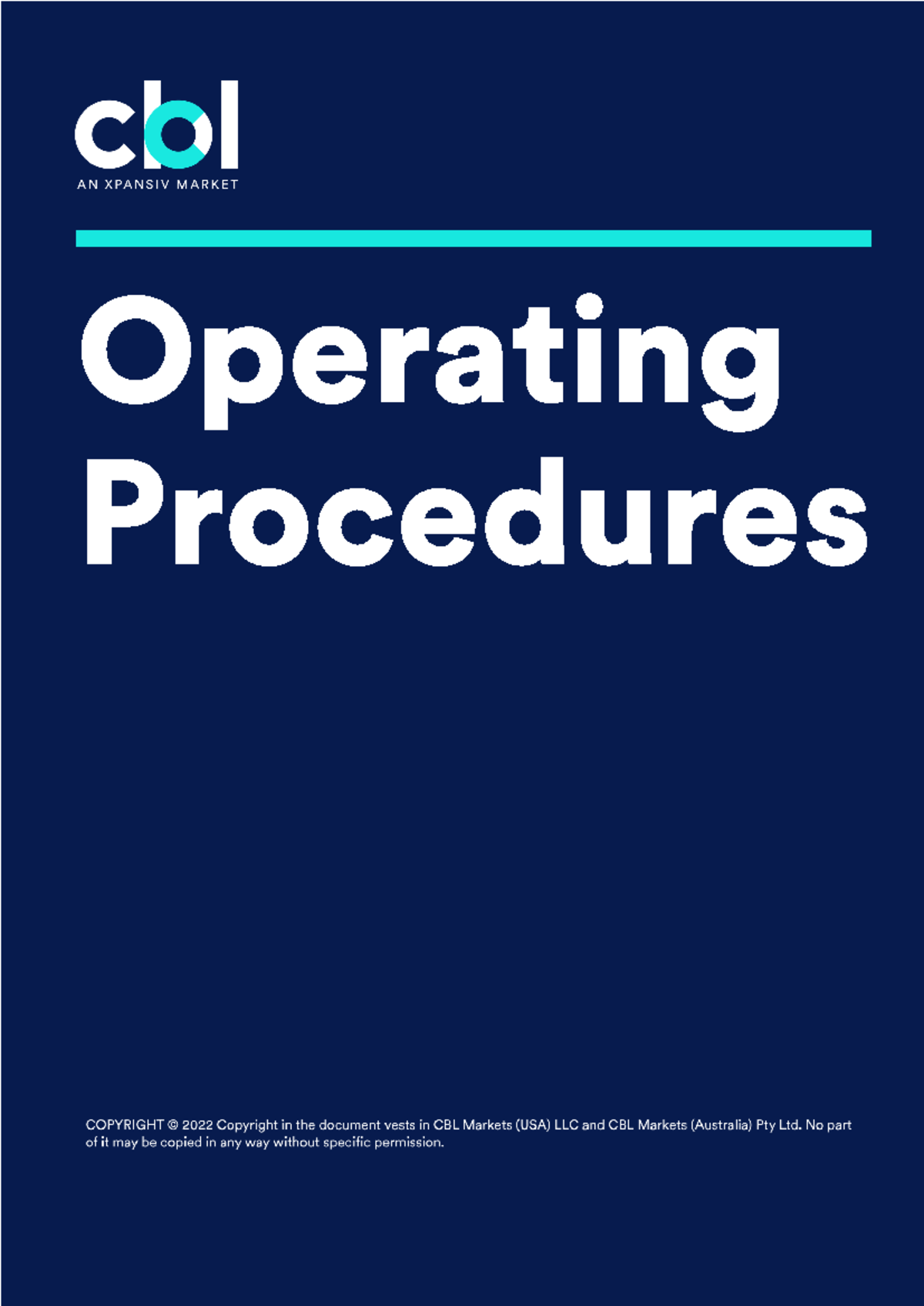 CBL Market Operating Procedures version 7 23 June 2023 Clean - The ...