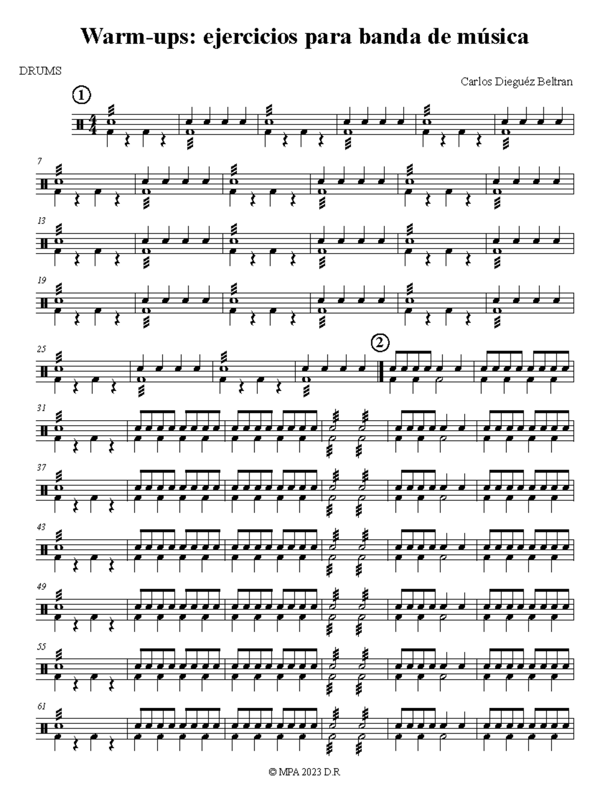 Ejercicios de percusion - 1 - Studocu