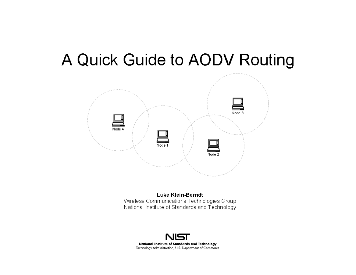AODV Guide - A Quick Guide to AODV Routing Luke Klein-Berndt Wireless ...