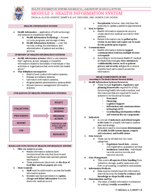 Nursing Informatics Rubrics - EMR Development - ANGELES UNIVERSITY ...