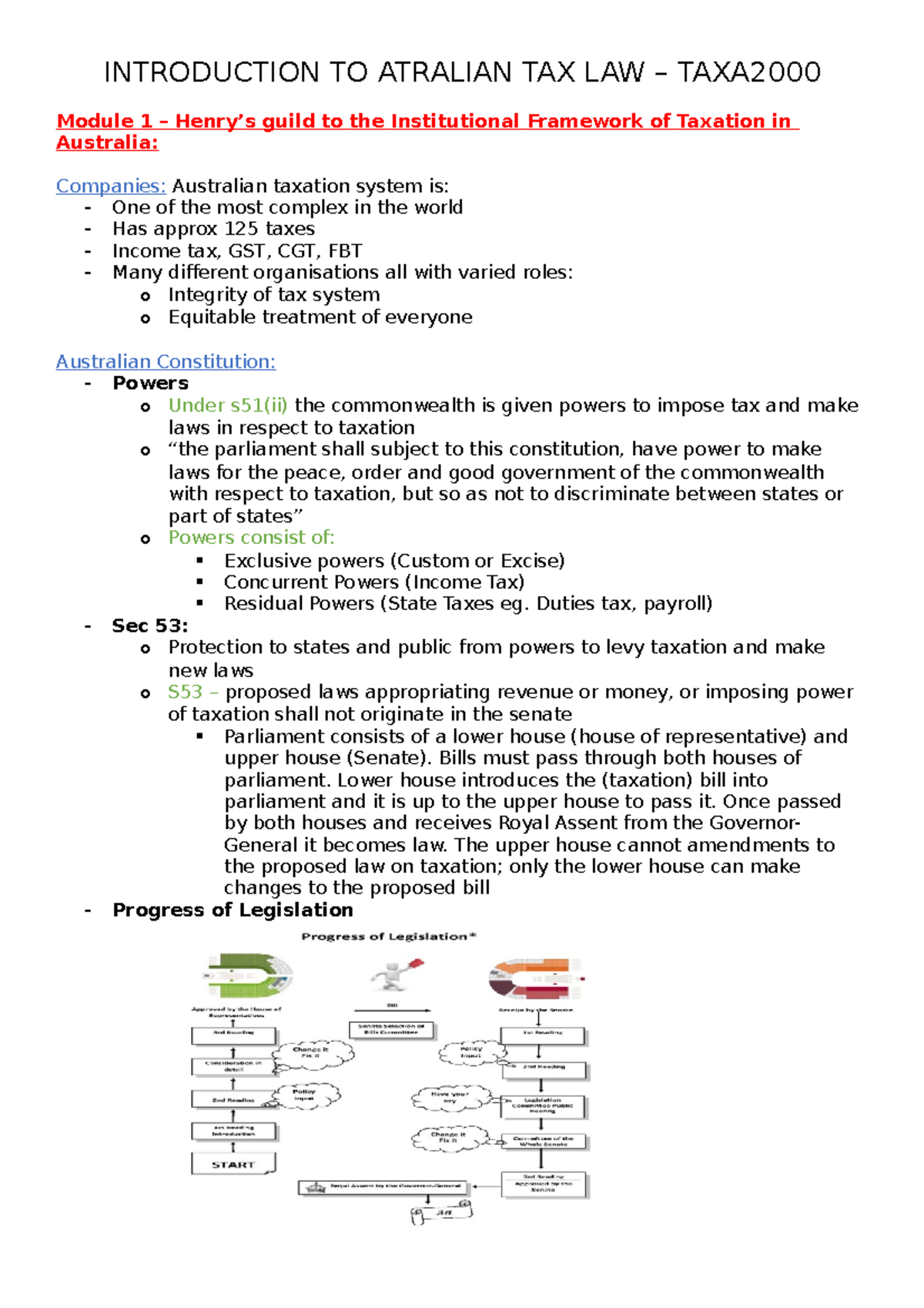 TAXA2000 - Lecture Notes - INTRODUCTION TO ATRALIAN TAX LAW – TAXA ...
