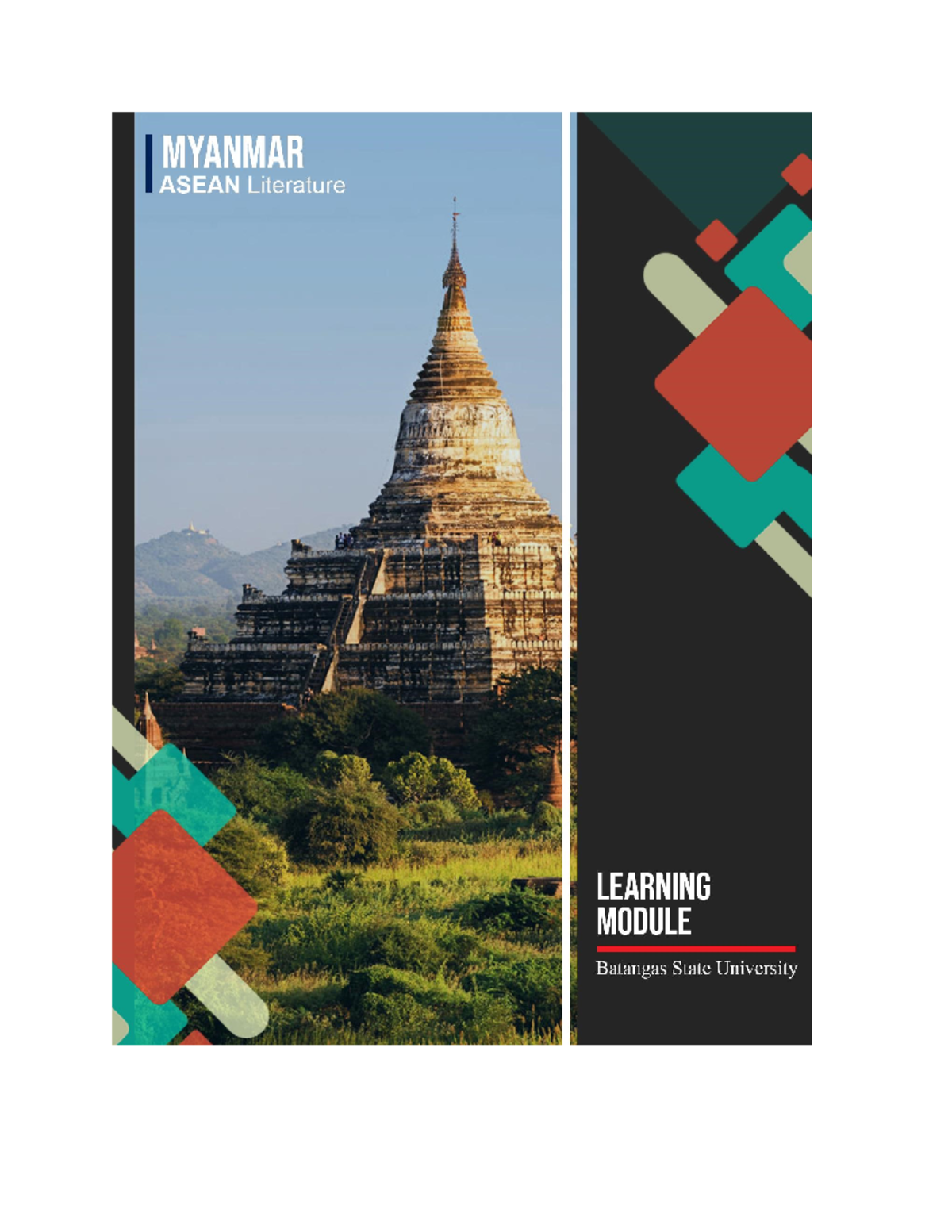 Asean LIT 7 - Myanmar Fiction 1 Objectives: 1. Do character analysis to ...