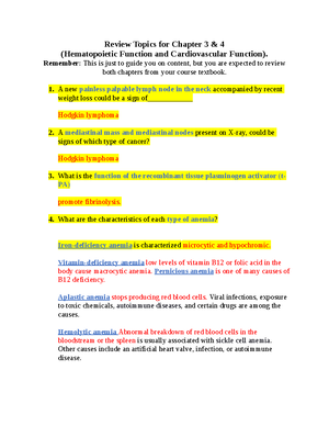 Review Topics Chapter 1 & 2 NUR 502 Advanced Patho - Review Topics for Chapter 1 & 2 Remember ...