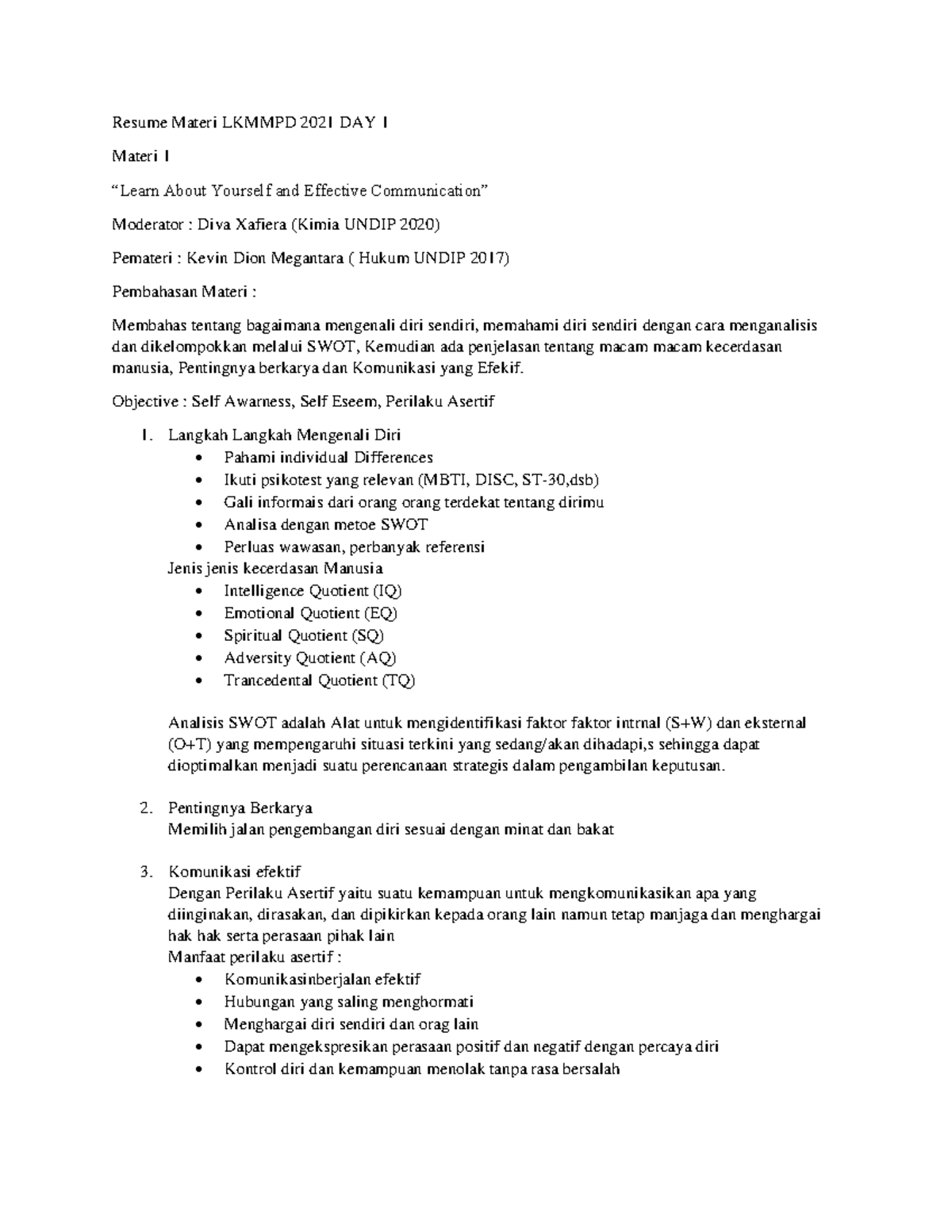 Benzil Alkohol Salsha Dara Dinanti Idrian - Resume Materi LKMMPD 2021 ...