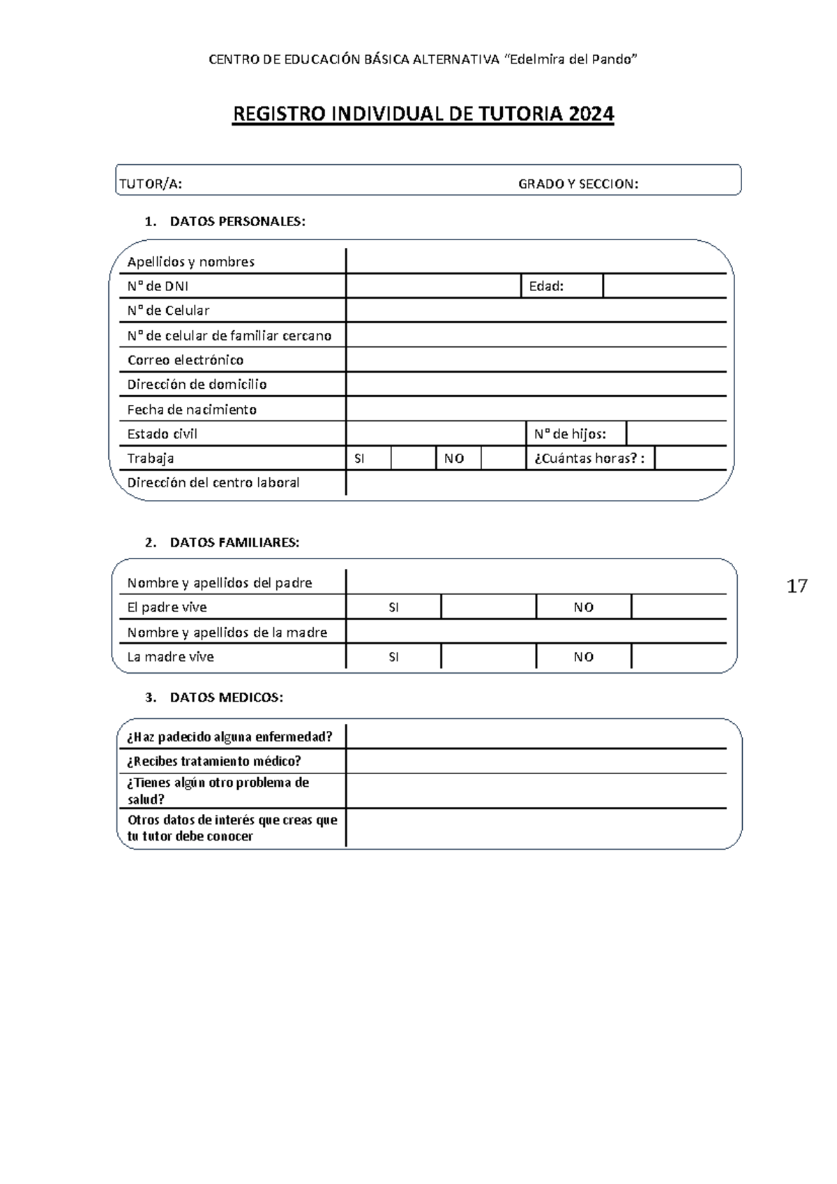 Ficha Datos DEL Estudiante-1 - CENTRO DE EDUCACIÓN BÁSICA ALTERNATIVA ...