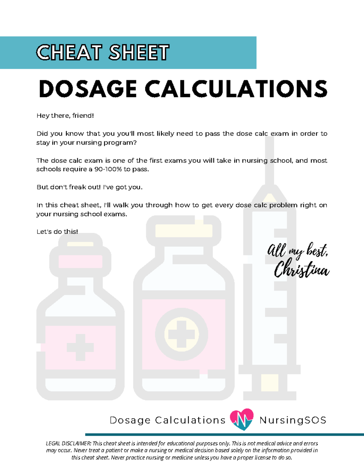 Cheat sheet dosage calculations - Hey there, friend! Did you know that ...