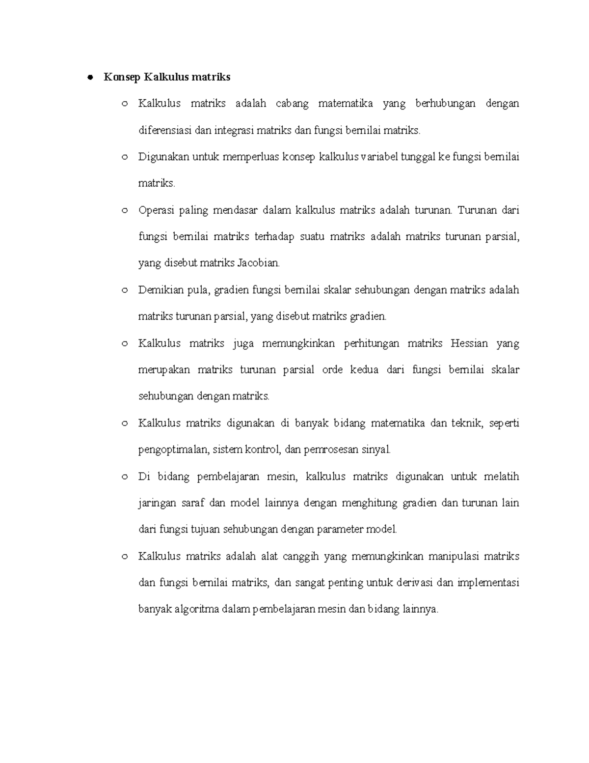 Kalkulus matriks - Digunakan untuk memperluas konsep kalkulus variabel ...