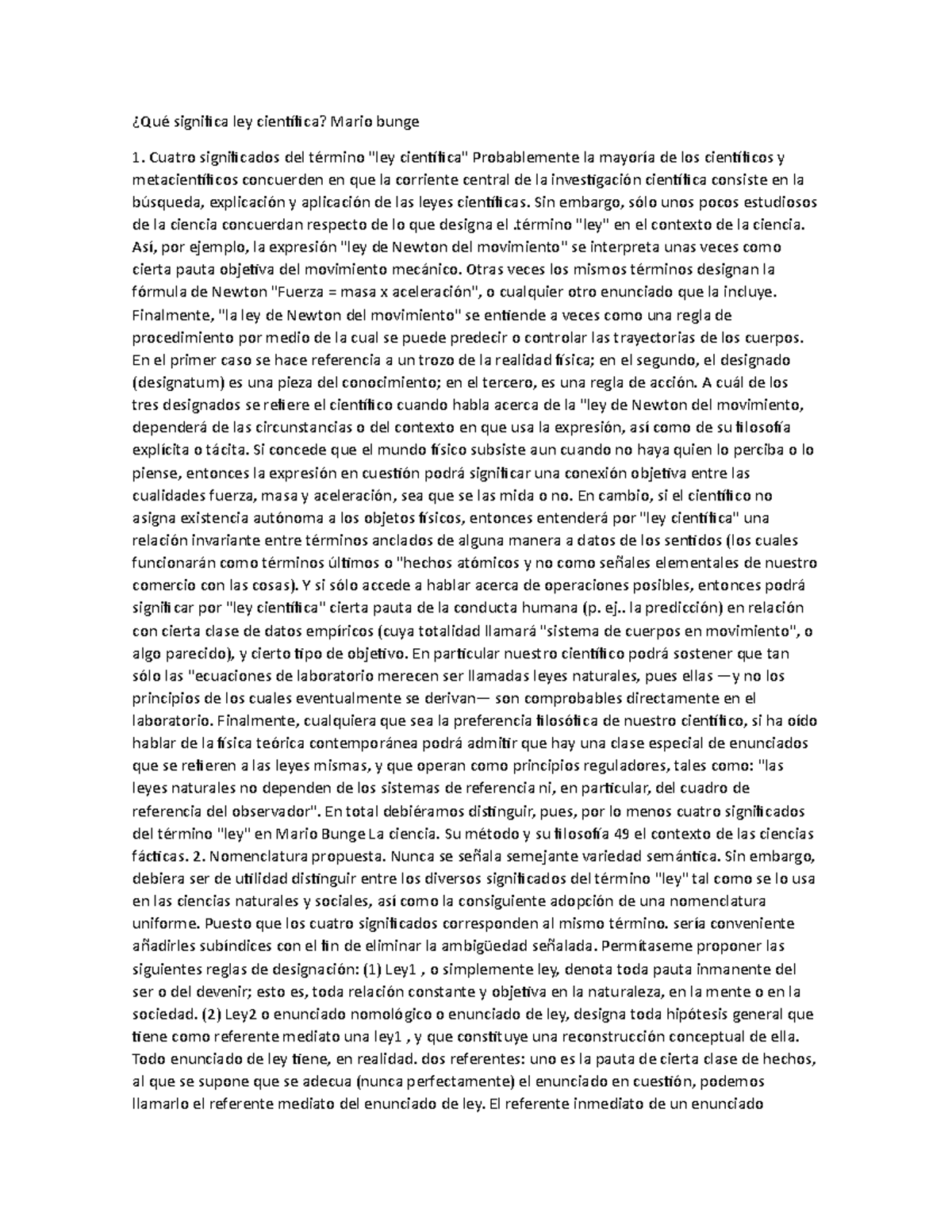 Qué significa ley científica - ¿Qué significa ley científica? Mario ...