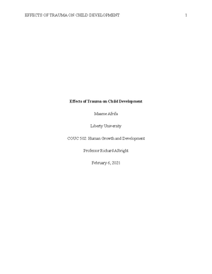 Week 7 Developmental paper - CEFS 502 PAPER: DEVELOPMENTAL ANALYSIS ...