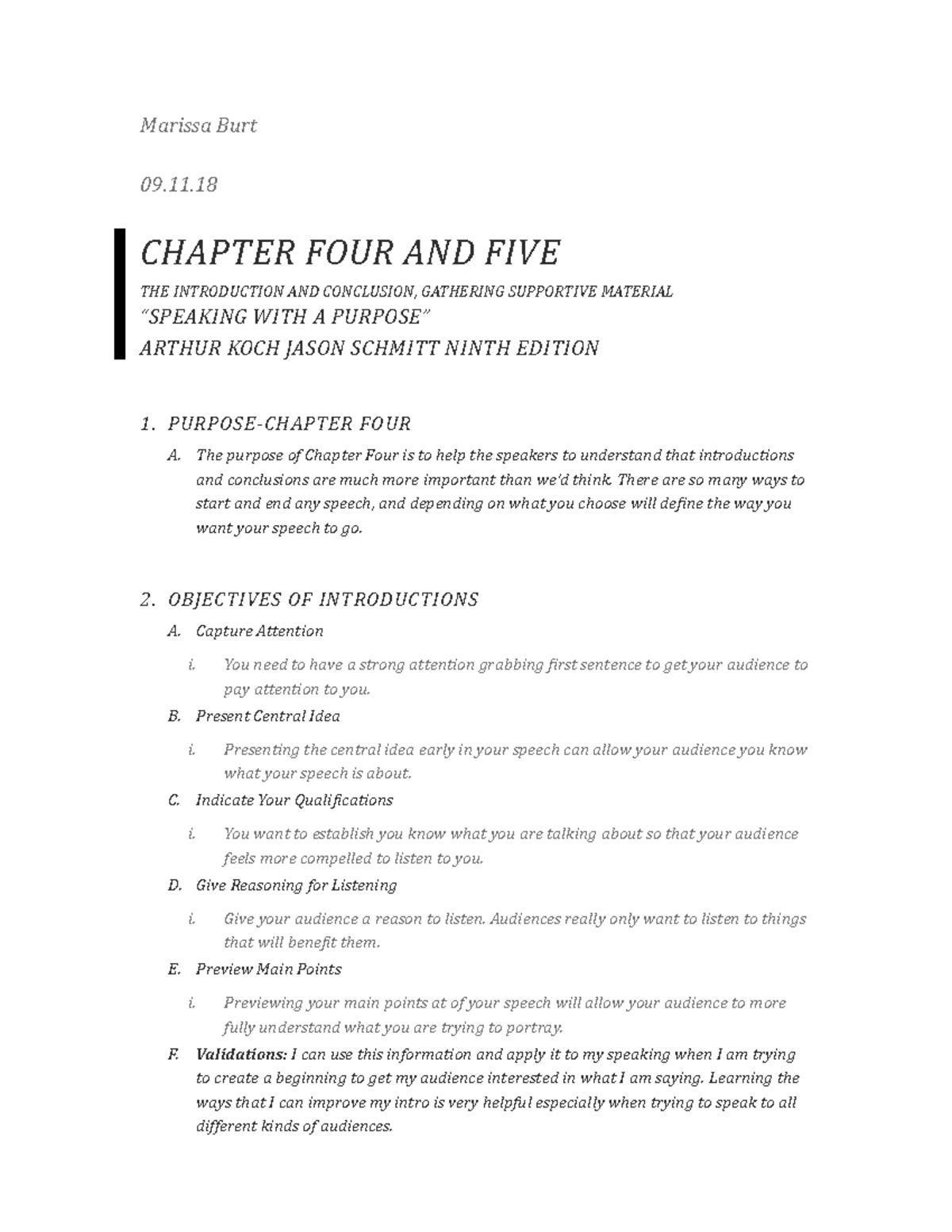 Ch. 4 + 5 Captures - Summary Speaking with a Purpose - Marissa Burt 09 ...