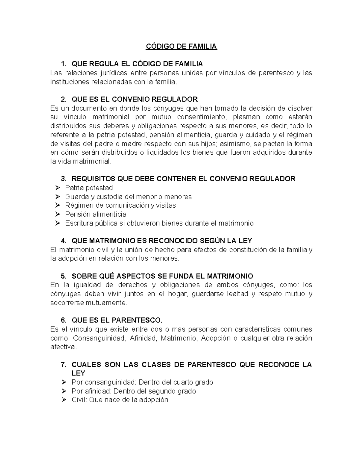 GUIA Codigo DE Familia - guia examen general - CÓDIGO DE FAMILIA 1. QUE ...