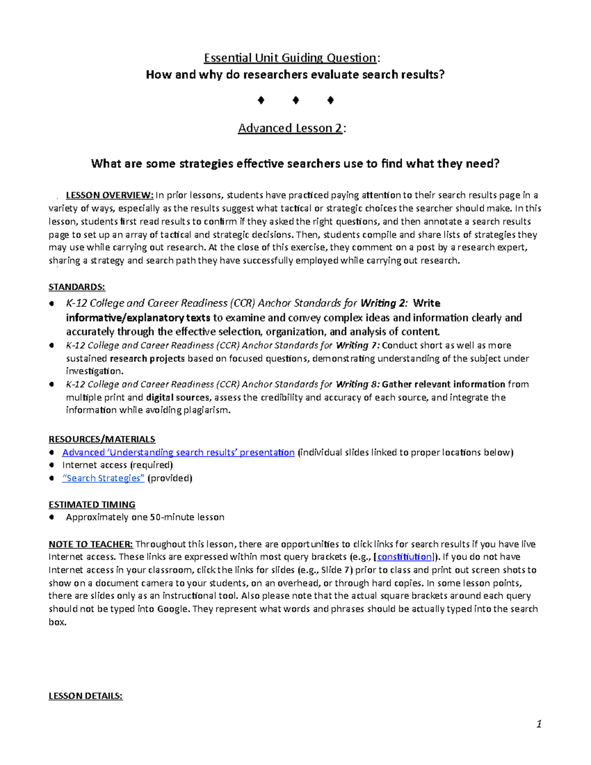 Advanced 2 Understanding search results for helping you - Essential ...