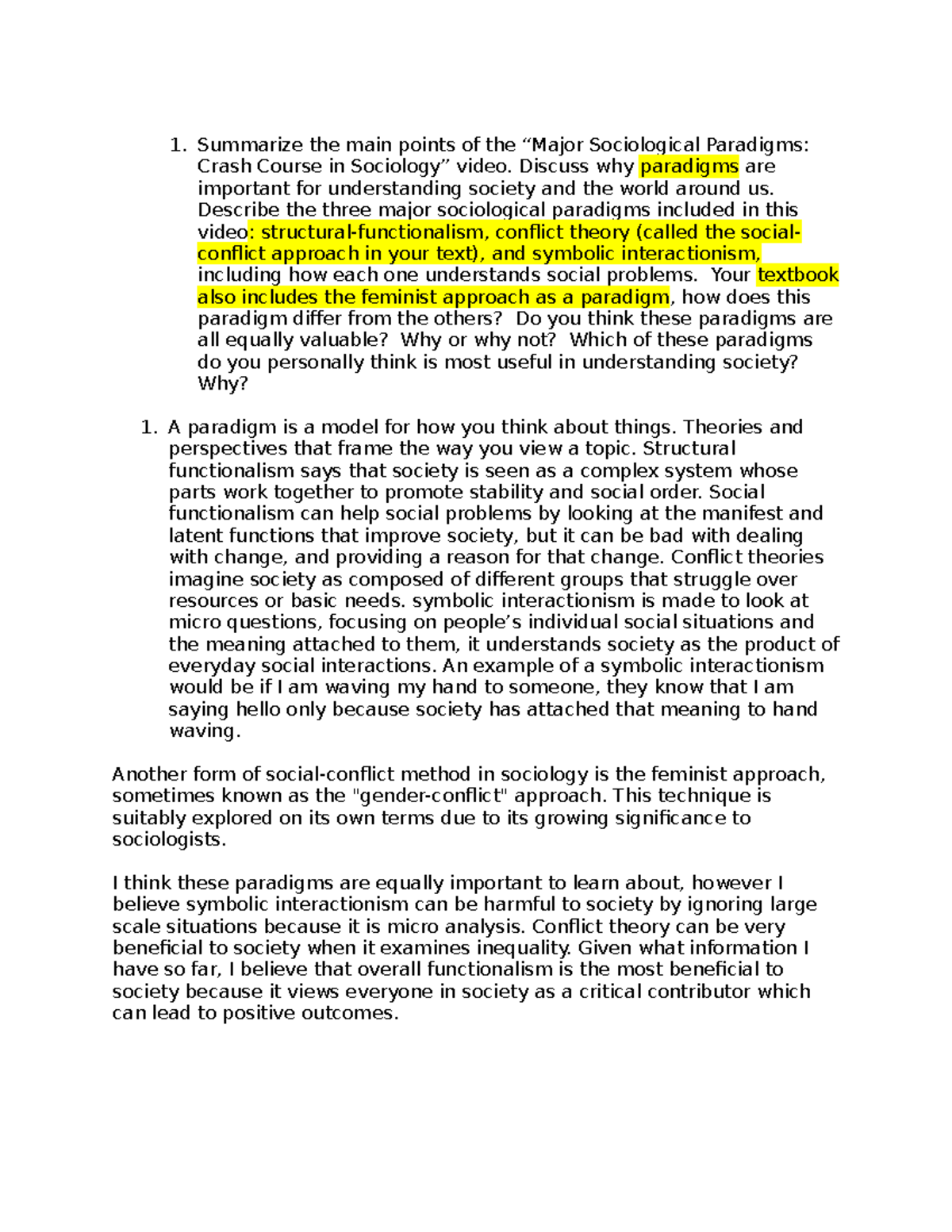 G - Social Problems assignment - Summarize the main points of the ...