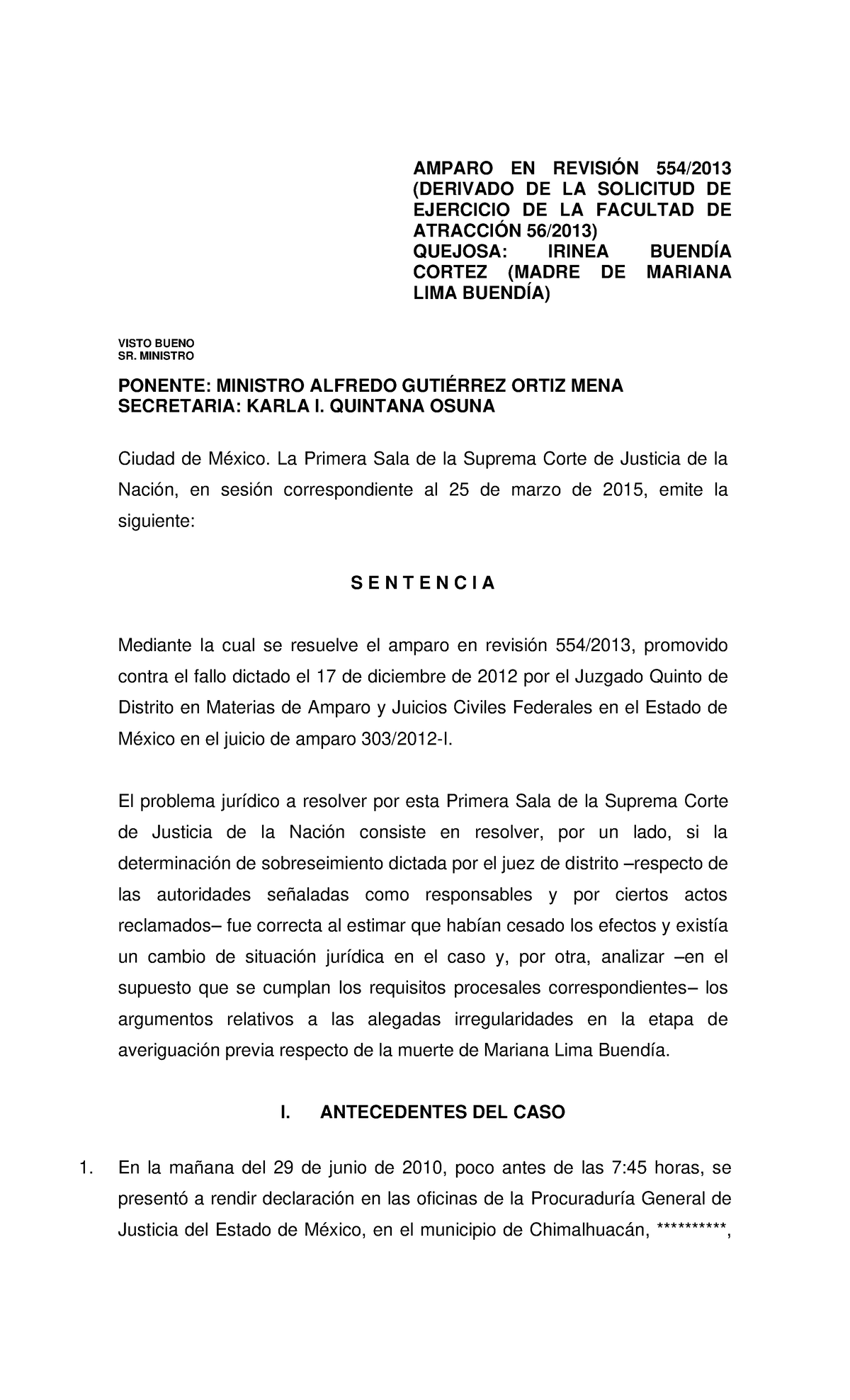 Amparo+ Directo+EN+ Revisi%C3%93N+1878 2006 mariana+lima - (DERIVADO DE ...