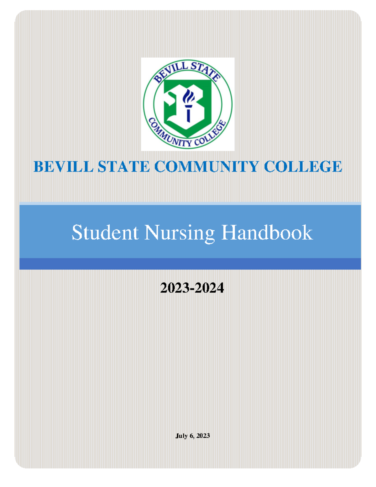 Student Handbook Rev 7.6.23 - 0 BEVILL STATE COMMUNITY COLLEGE Student ...
