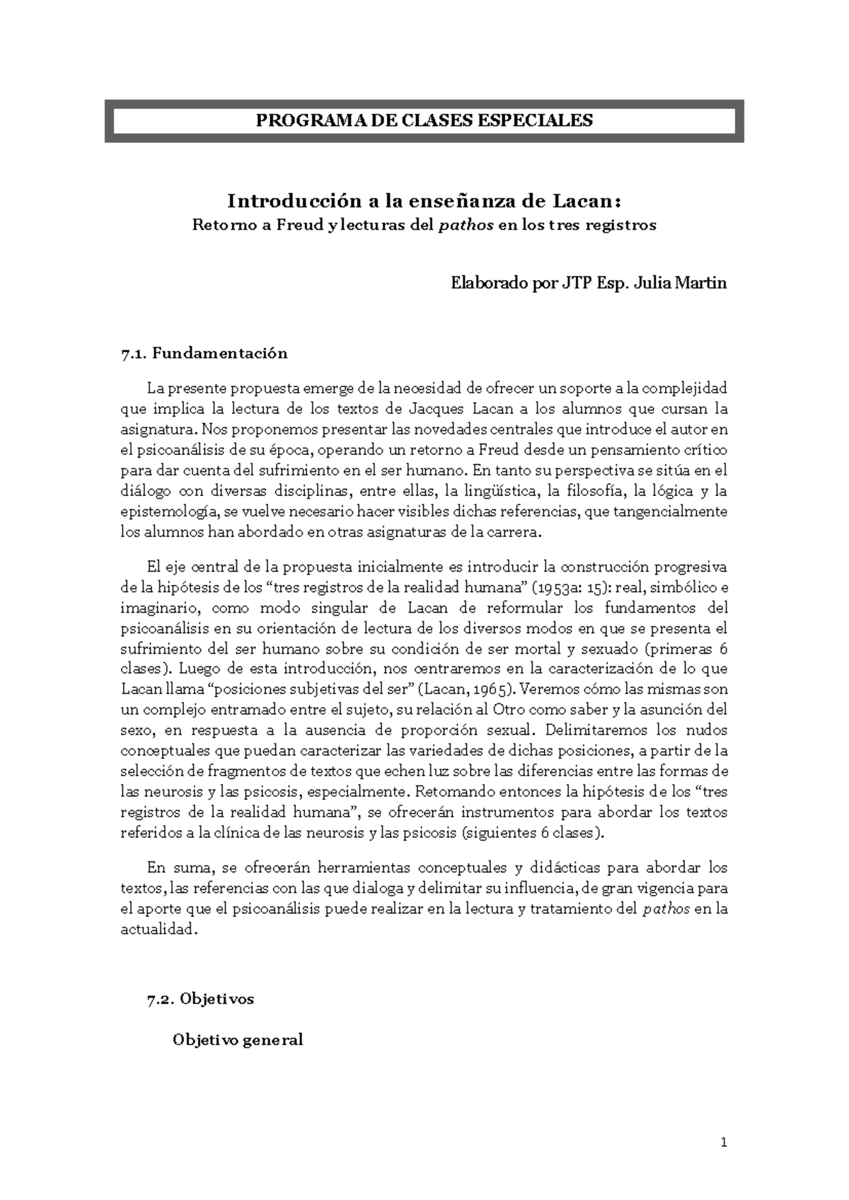 Programa Lacan 2022 - asfasfasf - Introducción a la enseñanza de Lacan ...